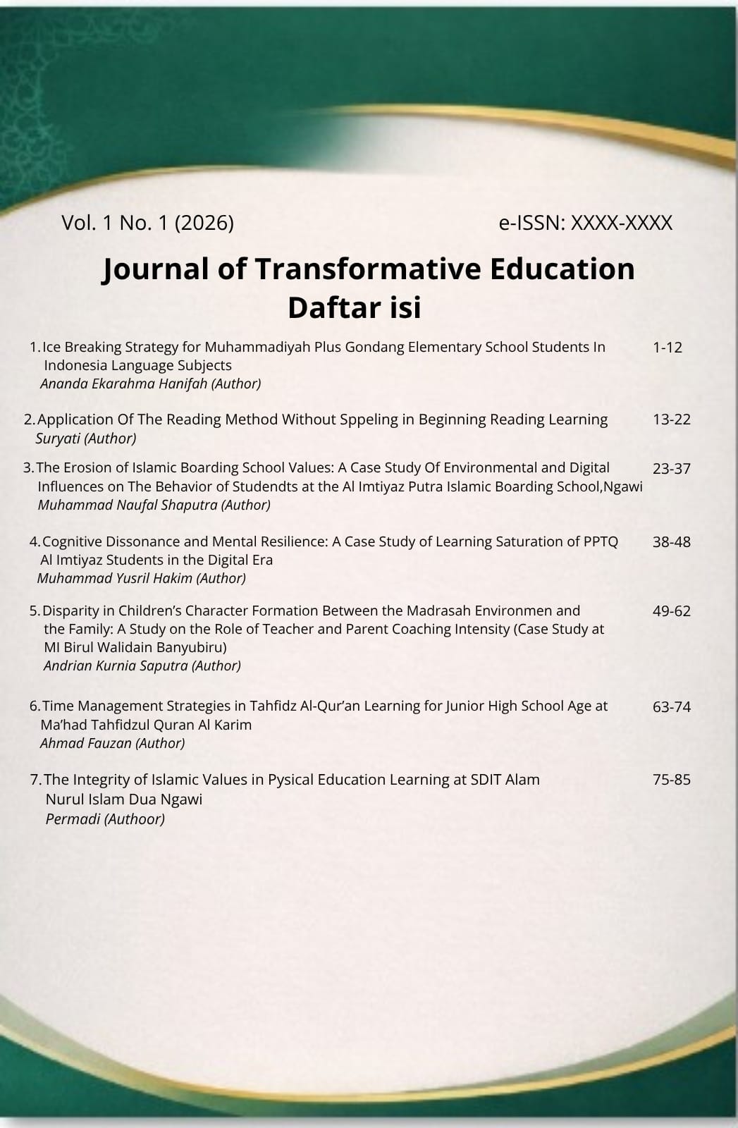 Catalyst: Journal of Transformative Education